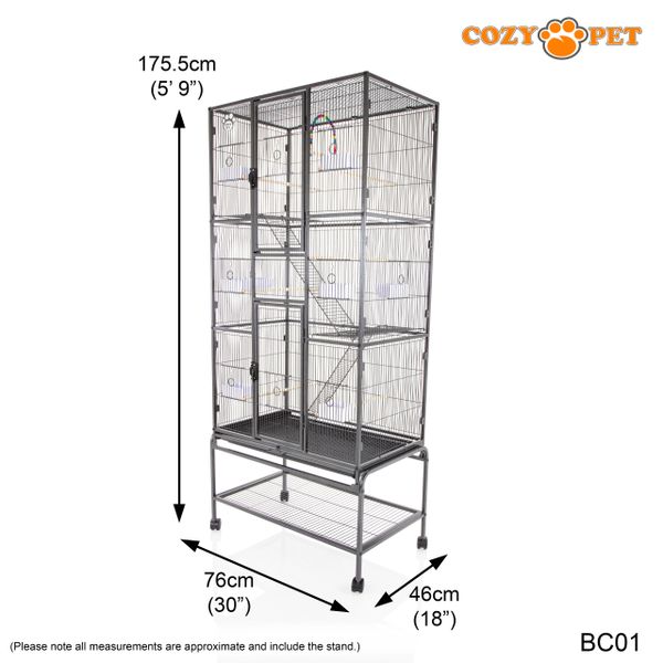 Cozy Pet Large Bird Cage New Model with Narrow Bar Spacing BC01 | Cozy ...