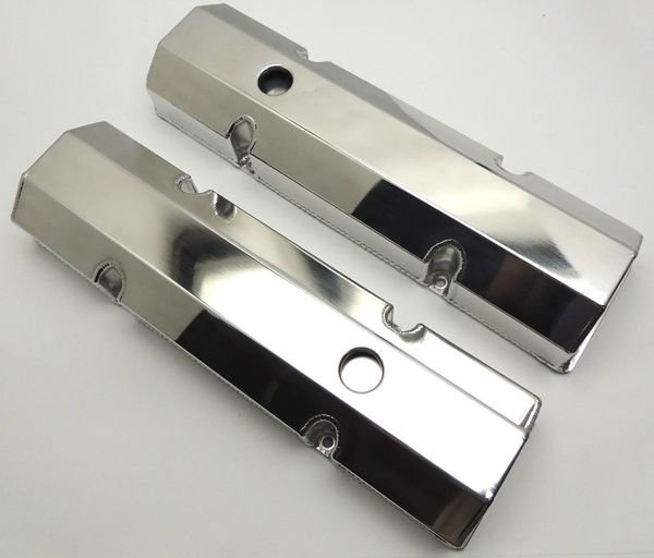 SBC TALL POLISHED ALUM FABRICATED VALVE COVERS