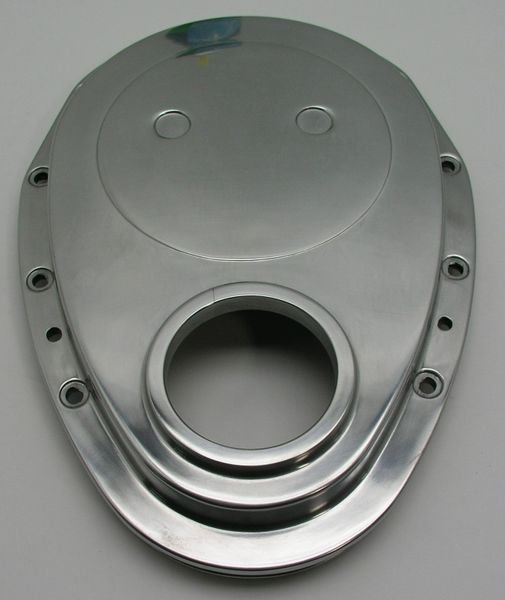 SBC CHEVY POLISHED ALUM TIMING CHAIN COVER