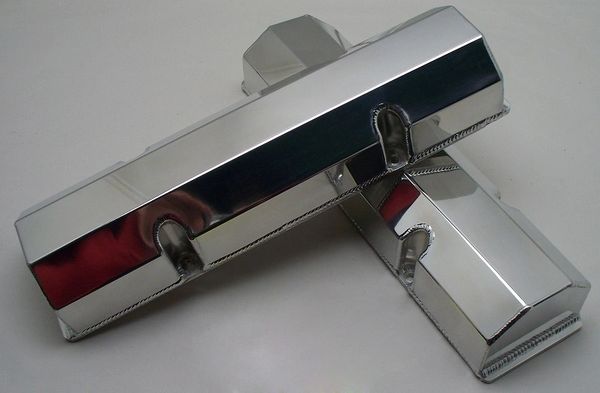 SBC CHEVY TALL FABRICATED ALUMINUM VALVE COVERS - POLISHED
