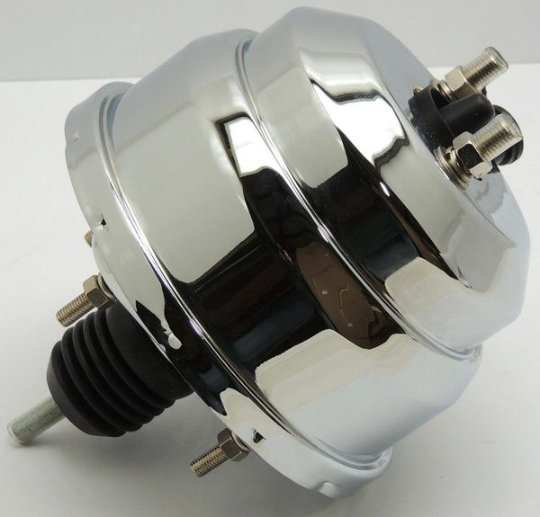 8" UNIVERSAL BRAKE BOOSTER, DUAL DIAPHRAGM WITH CHROME FINISH