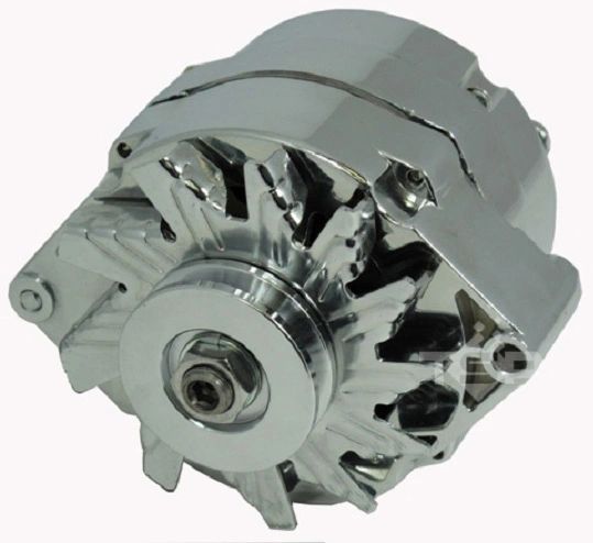 CHEVY GM ONE 1 WIRE 105 AMP HIGH OUTPUT CHROME ALTERNATOR