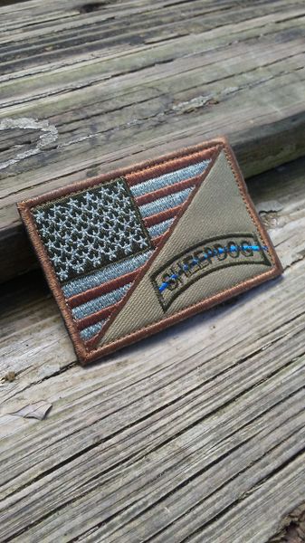 Sheepdog Blue Line Morale Patch.tan