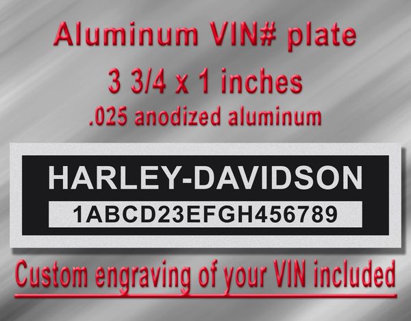 HARLEY-DAVIDSON Serial Number Tag, VIN Plate - Custom Engraving of your ...