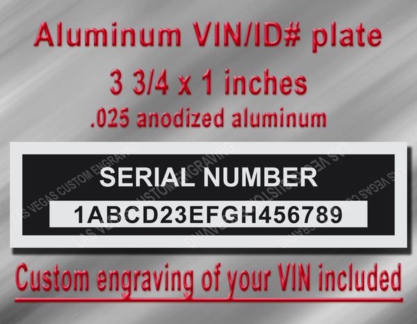 SERIAL NUMBER PLATE Aluminum id Tag with custom engraving of your ...