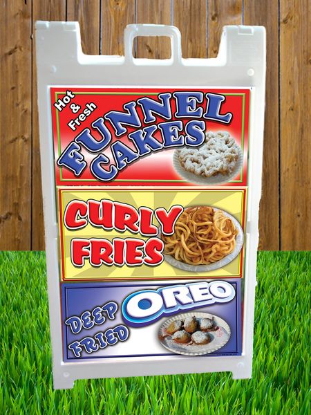 A Frame With 6 Food Rectangle Signs