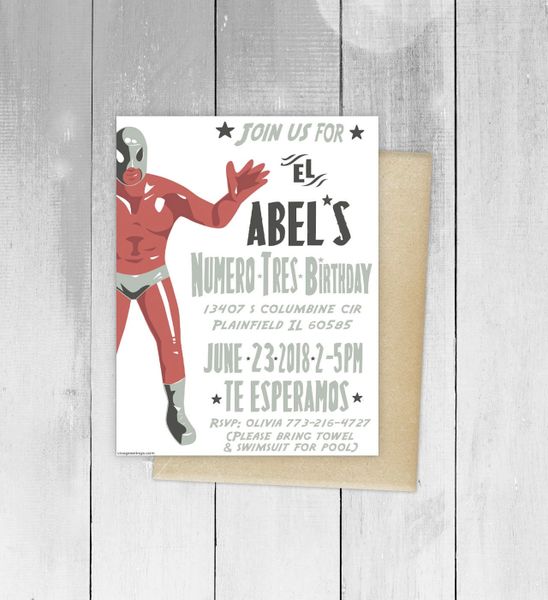 Lucha Libre Mexican Wedding Digital File for Printing Wrestling Party ...