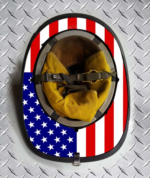STANDARD USA AMERICAN FLAG Fire Helmet Wrap Brim Trim Decal Sticker ...
