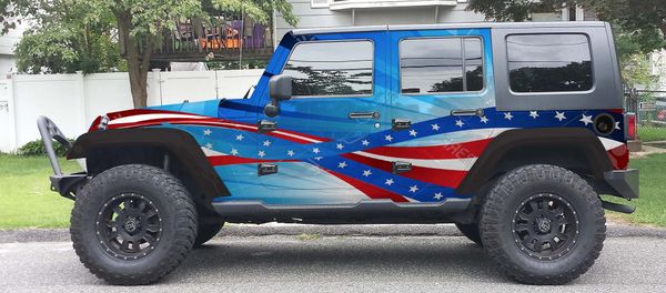 USA Twist American Flag Jeep Wrangler Vinyl Wrap Kit