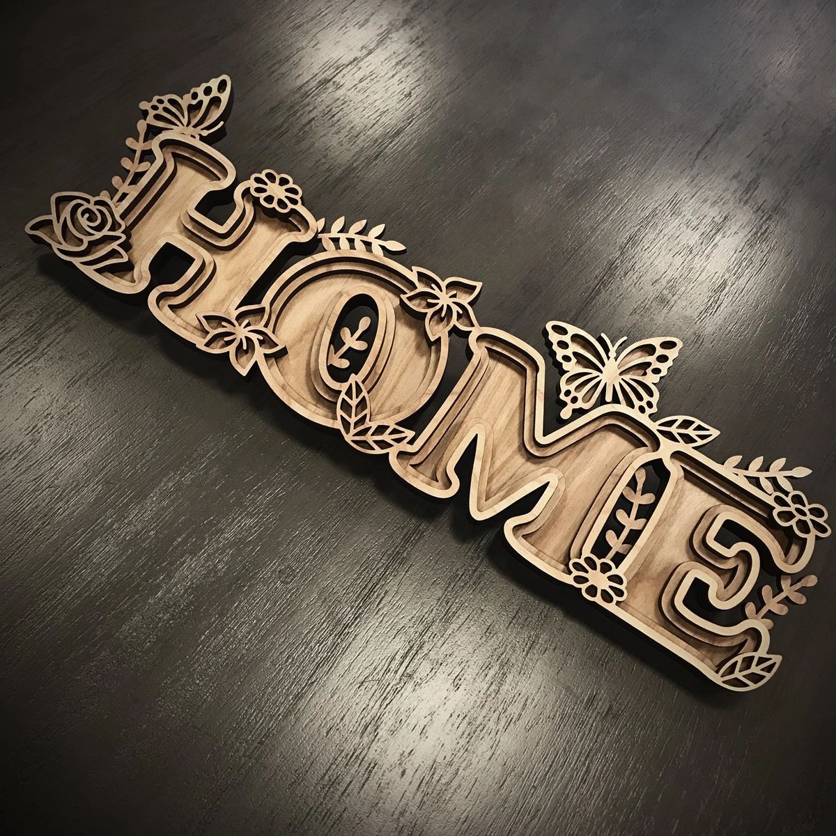 3D Home Sign With butterflys