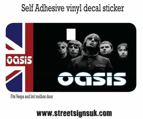 Oasis self adhesive vinyl decal sticker for scooter toolbox door