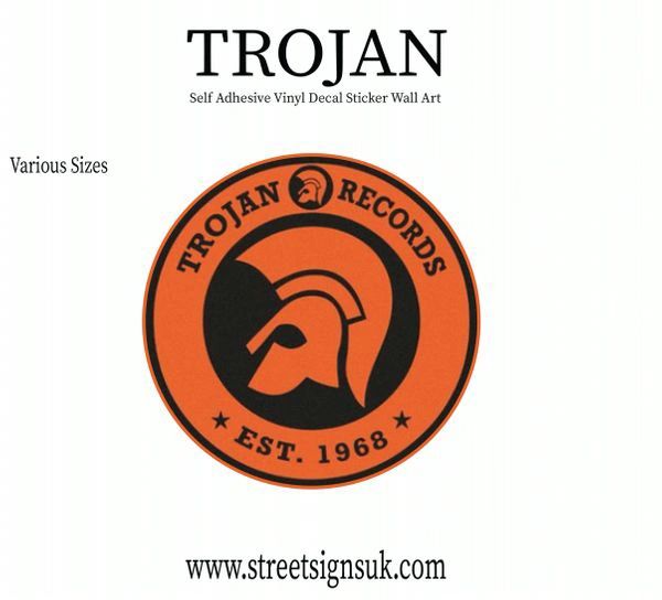 Trojan 1968 self adhesive vinyl decal sticker in various sizes