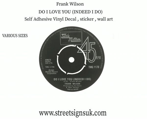 Frank Wilson self adhesive vinyl decal sticker in various sizes