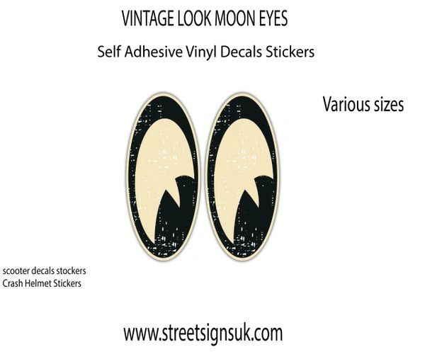 Vintage Look Moon Eyes self adhesive vinyl decal sticker