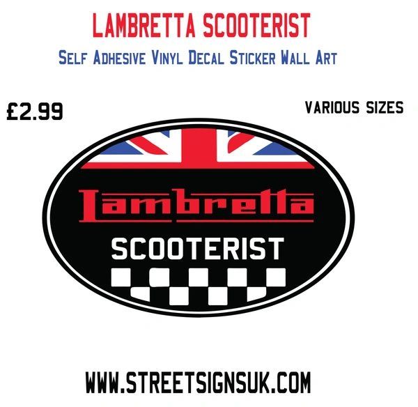 Lambretta Scooterist self adhesive vinyl decal sticker