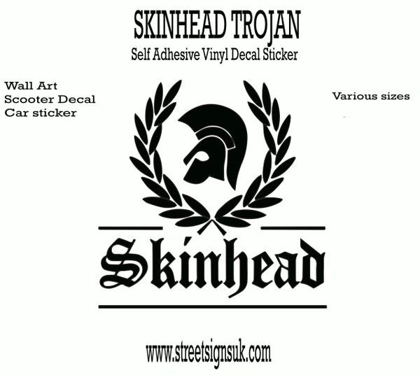 Skinhead Trojan self adhesive vinyl decal sticker