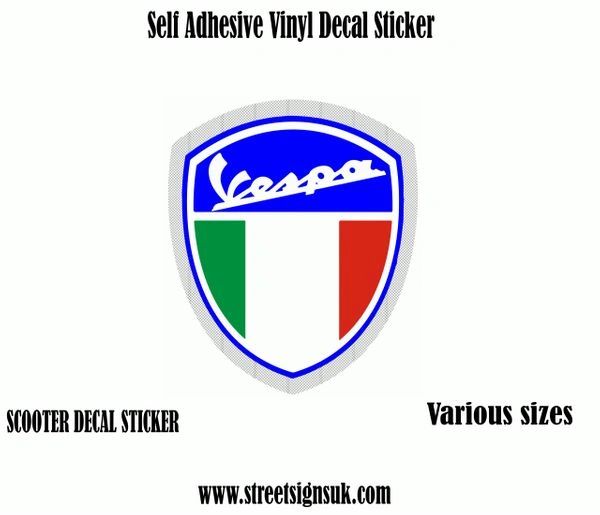 Vespa self adhesive vinyl decal sticker