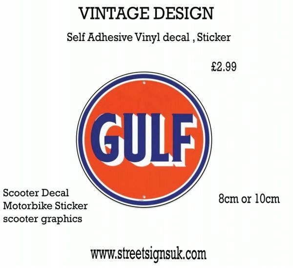 GULF vintage look self adhesive vinyl decal sticker
