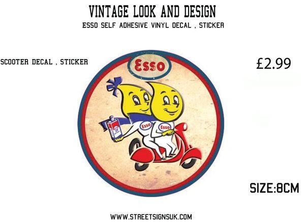Vintage Esso self adhesive vinyl decal sticker