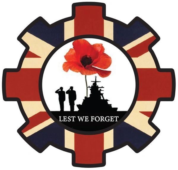 Lest We Forget Royal Navy cog self adhesive vinyl decal sticker in ...