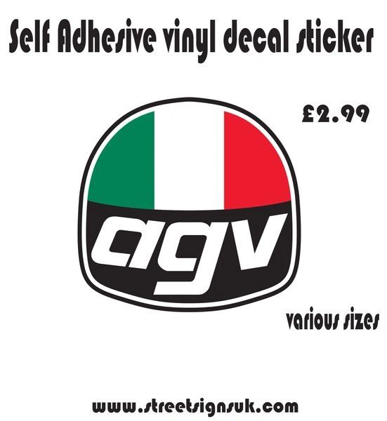 AGV self adhesive vinyl decal sticker