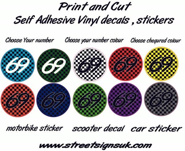 Choose your number decals self adhesive vinyl decal sticker