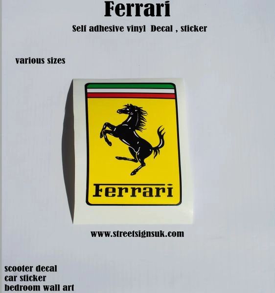 Ferrari self adhesive vinyl decal sticker