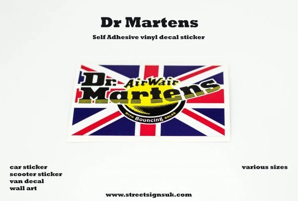 Dr Martens union jack self adhesive vinyl decal sticker