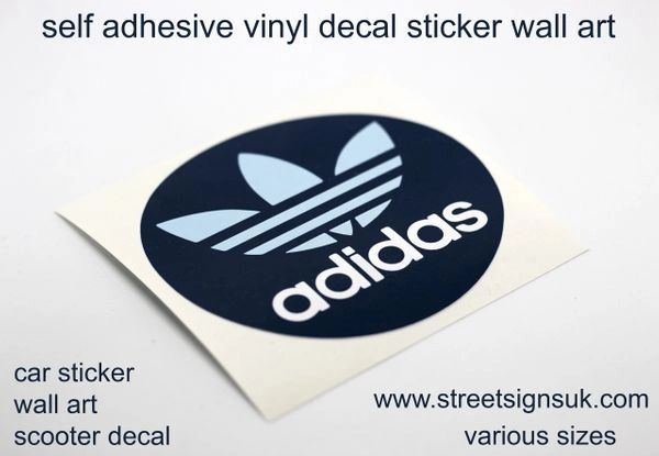 Adidas light and dark blue self adhesive vinyl decal sticker