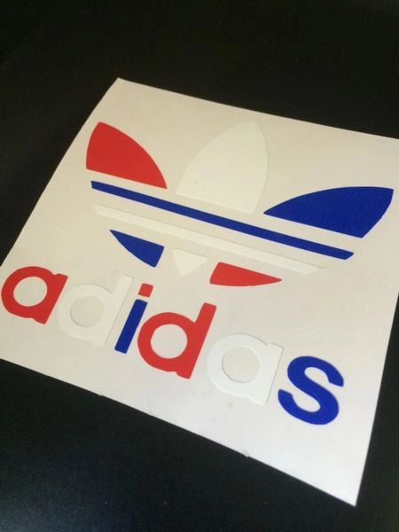 Adidas multi colour cut self adhesive vinyl decal , sticker