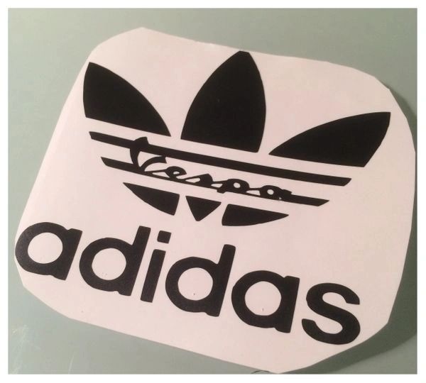 Adidas Vespa design cut self adhesive vinyl decal , sticker