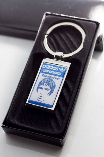 Adidas Endorsed by Liam Gallagher keyring with chrome finish.