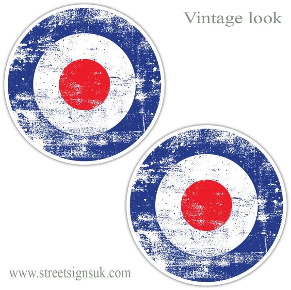 stress vintage look target self adhesive vinyl decals stickers x2