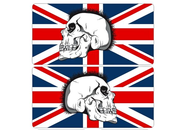 Union Jack Skull punk self adhesive vinyl decal sticker various sizes