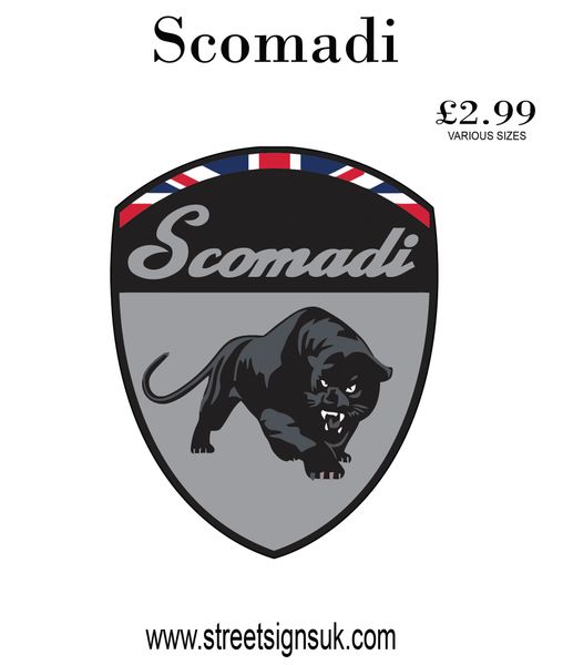 Scomadi Scooter self adhesive vinyl decal sticker