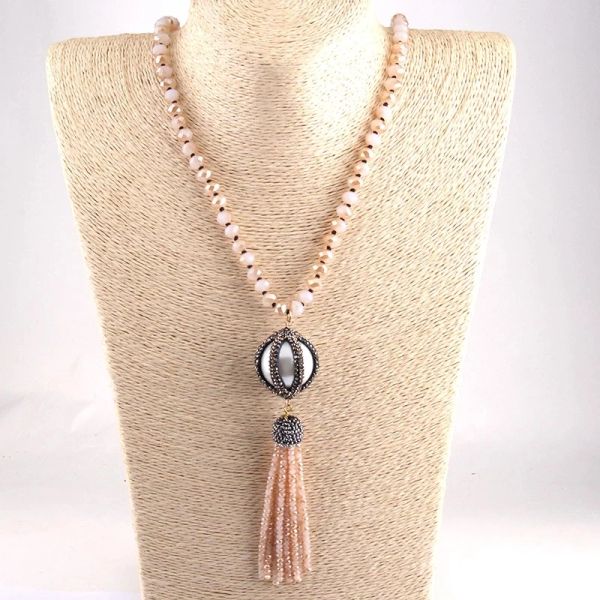 Hand Knotted Crystal Necklace