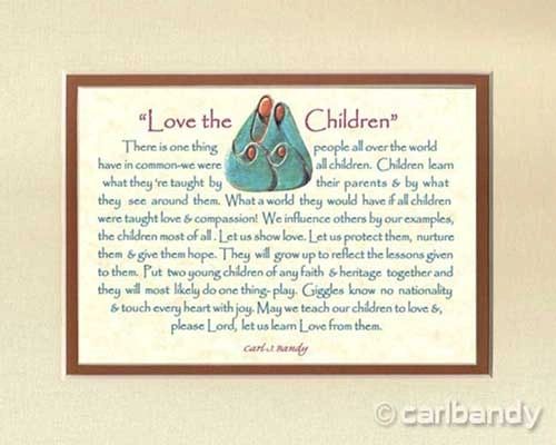 "LOVE THE CHILDREN" Art Print with quote