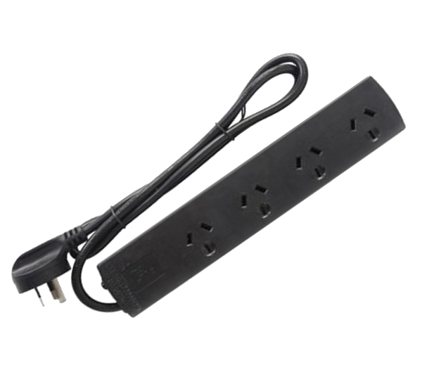 BLACK Australian Power board powerboard 4 way