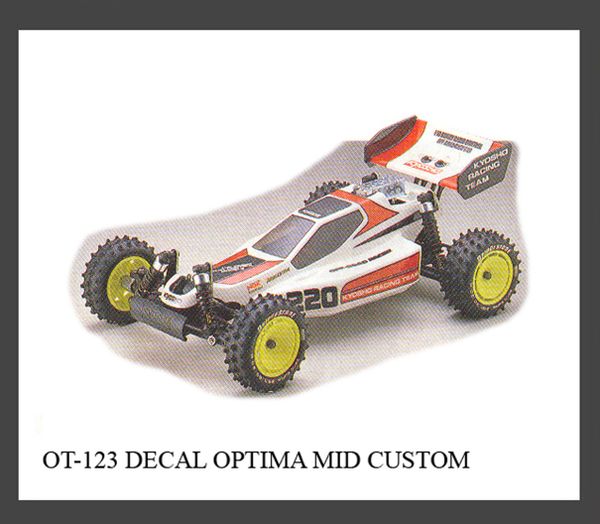 Kyosho Repro Decals For Optima Mid Custom OT123