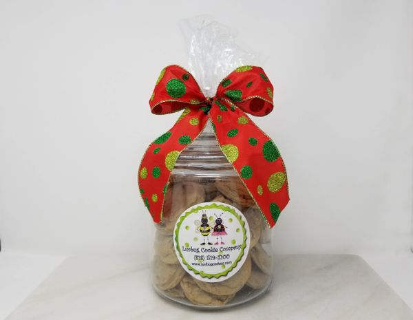 Large Holiday Glass Cookie Jar w/2 Dozen Signature Luvbug Chocolate ...