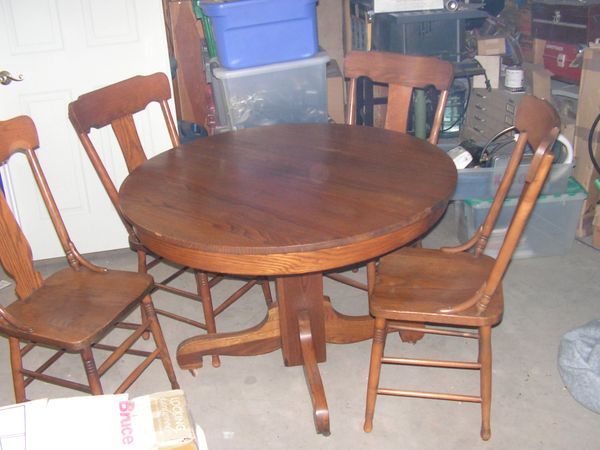 Antique oak table and chairs
