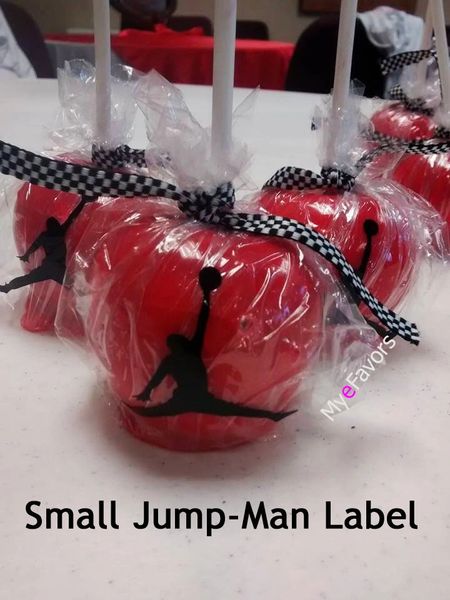 16 - 2" Small Jumpman Vinyl Decals Labels Stickers for Plates, Cup ...