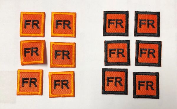 6 FR patch Replacement Tag Fire Resistant Retardant FRC Orange iron on ...