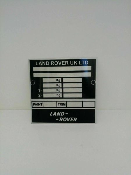 Engraved Reproduction Land Rover Defender 110 130 90 Bulkhead Chassis ...