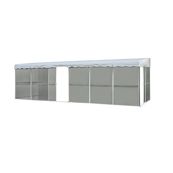 Patio Mate 10-Panel Screen Enclosure 09322, White with Gray Roof