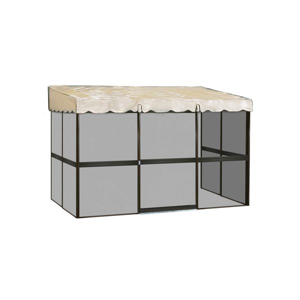 Patio Mate 7-Panel Screen Enclosure 79365, Chestnut with Almond Roof
