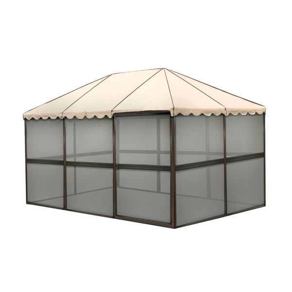 Casita 10-Panel Rectangular Screen House 02265, Chestnut with Almond Roof