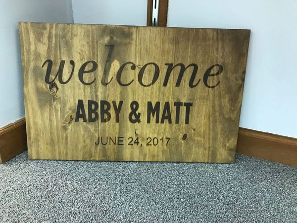 Wood Engraved Welcome Sign