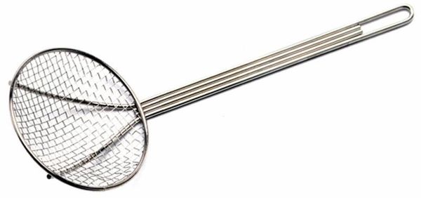 Bayou Classic 18" Nickel - Plated Mesh Frying Skimmer With 6" Face
