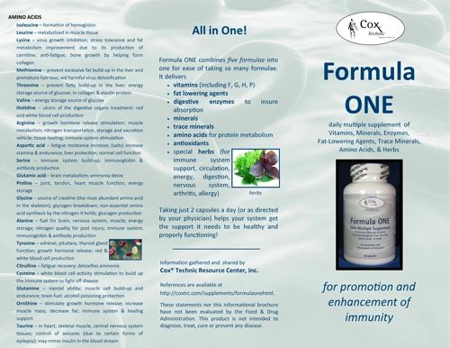 Formula ONE Brochures (25/pack) - #71c